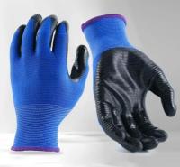 China 13  Gauge Nitrile Coated Gloves U3 Polyester Nylon Coated Gloves Zebra Liner for sale