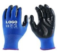China 13  Gauge Nitrile Coated Gloves U3 Polyester Nylon Coated Gloves Zebra Liner for sale