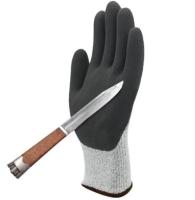 China Antiskid Sandy Cut 5 Gloves Nitrile Frosted XL Cut Resistant Work Gloves for sale