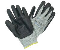 China OEM Grey Cut Resistance Gloves 13 Gauge Puncture Resistant Gloves Palm Coated for sale