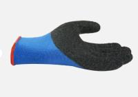 China 3/4 Dipped Crinkle Latex Dipped Gloves Nylon Polyester 13 Gauge Black Work Latex Gloves for sale