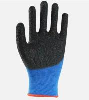 China 3/4 Dipped Crinkle Latex Dipped Gloves Nylon Polyester 13 Gauge Black Work Latex Gloves for sale