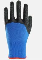 China 3/4 Dipped Crinkle Latex Dipped Gloves Nylon Polyester 13 Gauge Black Work Latex Gloves for sale