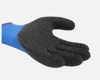 China 3/4 Dipped Crinkle Latex Dipped Gloves Nylon Polyester 13 Gauge Black Work Latex Gloves for sale