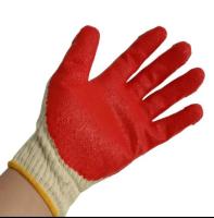 China 10 Gauge White Latex Coated Gloves Latex Dipped Work Gloves TC Seamless Liner for sale