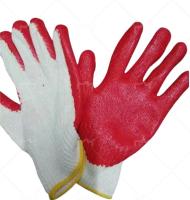 China 10 Gauge White Latex Coated Gloves Latex Dipped Work Gloves TC Seamless Liner for sale