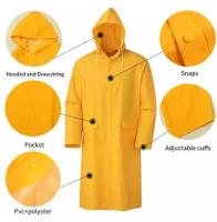 China 1pc Long Hi Vis Raincoat Breathable Full Length Hi Vis Raincoat For Workers for sale