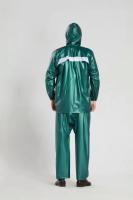 China PVC Rubber Breathable Rain Suit Dark Green Waterproof Rainsuit For Adults for sale