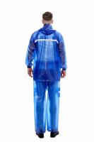 China Breathable Rain Coat Hi Vis Heavy Duty PVC Rain Suit Reflective Blue for sale