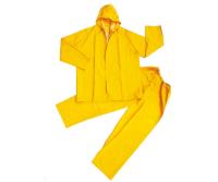 China Yellow Safety Raincoat Reflective Pvc Polyester Raincoat Workwear for sale