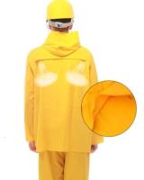 China Yellow Safety Raincoat Reflective Pvc Polyester Raincoat Workwear for sale