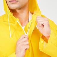 China Yellow Safety Raincoat Reflective Pvc Polyester Raincoat Workwear for sale