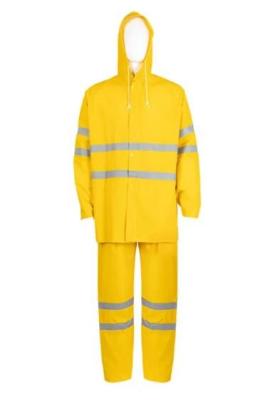 China PVC High Visibility Raincoat Jacket Pants Custom Reflective Rain Coat for sale