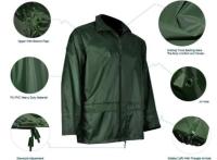 China 170T 180T Mens Work Raincoat Jacket And Pants Hood Construction Rain Coat for sale