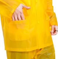 China Korean Style Rain Coat High Vis Yellow PVC Rain Suit With Hood for sale
