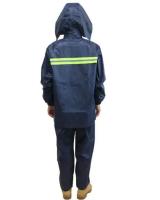 China Navy Blue Safety Rain Coat Chemical Resistant Work Wear Rain Coat for sale