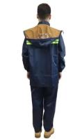 China Navy Blue Safety Rain Coat Chemical Resistant Work Wear Rain Coat for sale