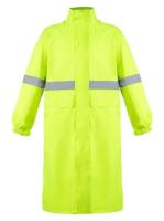 China 150D Oxford Reflective Safety Rainwear Fluorescent Green Windbreaker for sale