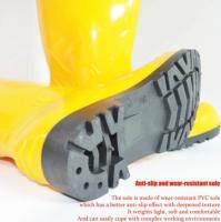 China Construction Site Safety Rain Boots Yellow Women'S Steel Toe Rain Boots for sale