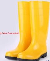 China Construction Site Safety Rain Boots Yellow Women'S Steel Toe Rain Boots for sale