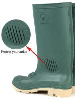 China Ankle Protecting Mens Rubber Work Boots Sturdy Gripped Safety Toe Rain Boots for sale