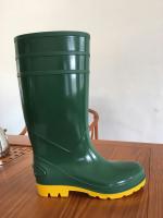 China OEM Dark Green Safety Rain Boots PVC Insulated Steel Toe Rubber Boots for sale