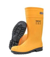China Green PVC Steel Toe Rubber Boots Anti Slip Steel Toe Waterproof Boots for sale