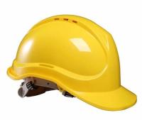 China Head Ventilized Hard Hats EN397 Yellow Hard Hat PE Or ABS Material for sale