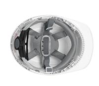 China ABS CE H Shaped Construction Hard Hats Six Point Mesh Belt Anti Skid Anti Smash for sale