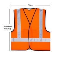 China High Visibility Safety Vest with 60*70cm Measurement and 1000 Feet Visibility Featuring Velcro Closure for sale