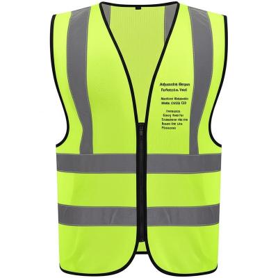China Adjustable Straps Reflective Vest Meets ANSI ISEA 107 Standards Machine Washable High Visibility Safety Vest for sale
