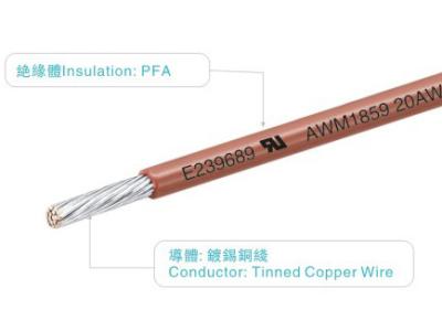 China UL1859 PFA Wires Brown 600v 150c AWM1859 VW-1 For Lighting Home Appliance Heater for sale