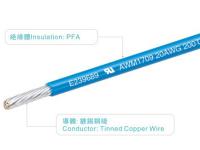 China UL1709 Blue PFA Insulated Wire 300V 200C AWM1709 A/B For Lighting / Heater for sale
