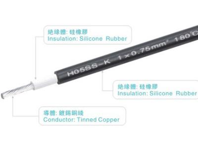 China VDE H05SS-K Silicone Rubber Insulated Wire 450V/1800C VDE 082-3 Yelow Green Brown Black for sale