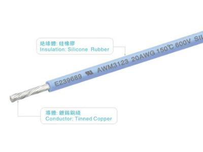 China UL3123 silicone rubber cables 20awg 600V/150C FT2 yelow/green robot  home appliance light for sale