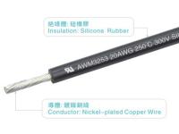 China UL3253 Silicone Rubber Cables 300V/250C FT2 Yelow Green Robot for sale