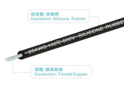 China UL3141 Tinned Silicone Rubber Wires 600v 150C 20AWG FT2 Black Uav Lighting for sale