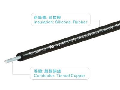 China UL758 Silicone Rubber Insulated Wires AWM3135 18AWG 600V Black for sale