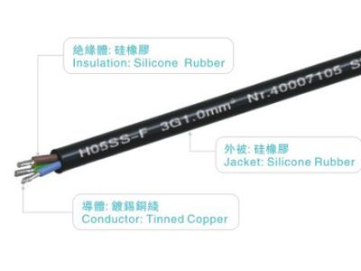 China VDE H05SS-F 300/500V 180C Silicone Rubber Wires for Heater Lighting and Industrial Power for sale