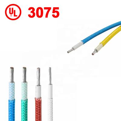 China UL3075 10AWG Silicone Fiberglass Braided Wire with 600V Rated Voltage and 200C Temperature Rating for Industrial Heaters for sale