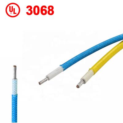 China UL3068 High Temperature Resistance 300V 150C Silicone Fiberglass Braided Wire for Motors and Generators for sale