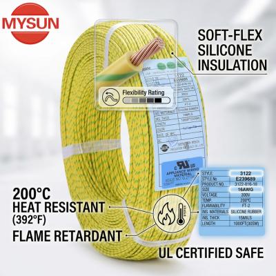 China Super Flexible Silicone Insulated Hook Up Wire 600V 200C Soft High Temperature Resistance UL3135 for sale