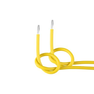 China Cooker wires yellow rubber insulated wire 26awg 7/0.16 wires and cables for sale