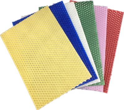 China USP 6pcs Ivory Yellow Blue Beeswax Foundation Sheets For Candle Making 20x13.5cm for sale
