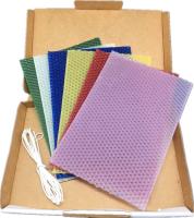 China USP 6pcs Ivory Yellow Blue Beeswax Foundation Sheets For Candle Making 20x13.5cm for sale