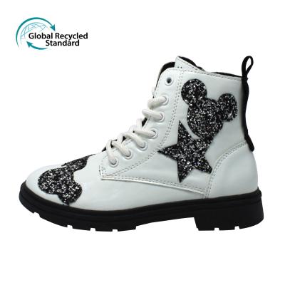 China Vegan Leather Flat Non Slip Boot Baby Toddler Girls Shoes Kids Boys Ankle C-38 for sale