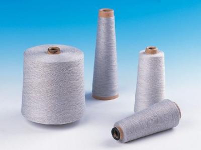 China EMI Blended Yarn 20-45% Stainless Steel Fiber 10-60 Ne Anti-Electromagnetic Radiation Conductive Yarn for sale