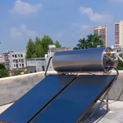 China Energy Saving 300 L Electric Double Coil Water Tank Solar Flat Plate Collector for Household Hotel Outdoor Solar Water Heaters for sale