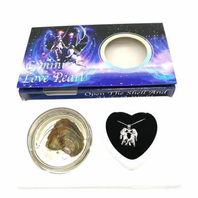 China Natural Wish Freshwater Love Pearl Precious Zodiac Cage Holder Necklace Pendant Gift Set for sale