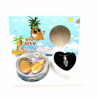 China Nice Gift Love Pearl and Wish Pearl Gift Set With Neckalce and Pineapple Cage Pendant for sale